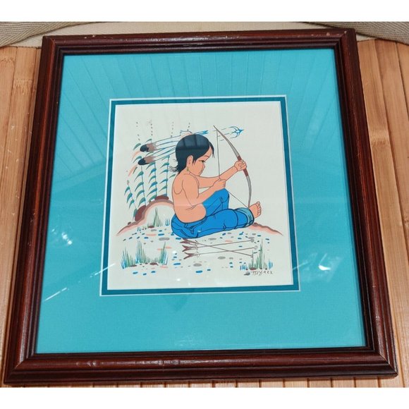 Beatien Yazz | Art | Vtg Navajo Art Print Native Boy Working With His ...